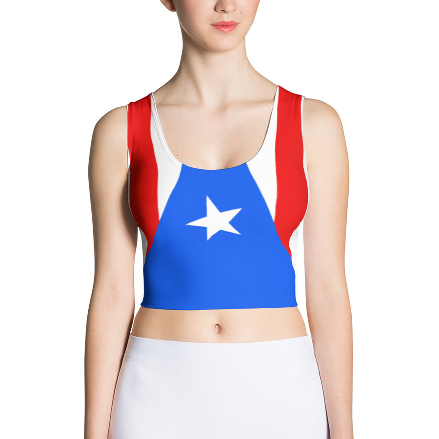 Puerto Rico Flag - Women's Fitted Crop Top - Properttees